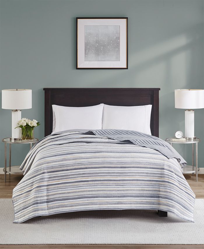 Home Design Neutral Stripe Quilt, Twin/Twin XL, Created for Macy's - Macy's