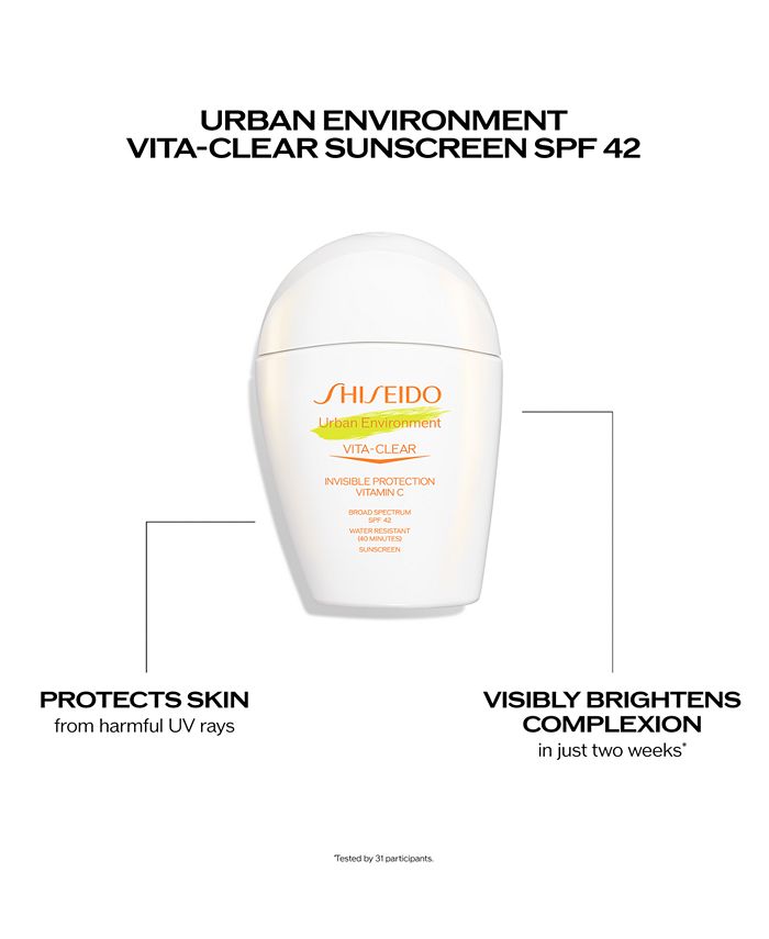 Shiseido Urban Environment Vita-Clear Sunscreen SPF 42, 1 oz. - Macy's