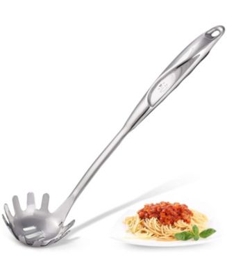 Zulay Kitchen Premium Stainless Steel Spaghetti Spoon - 12 Pasta Server ...