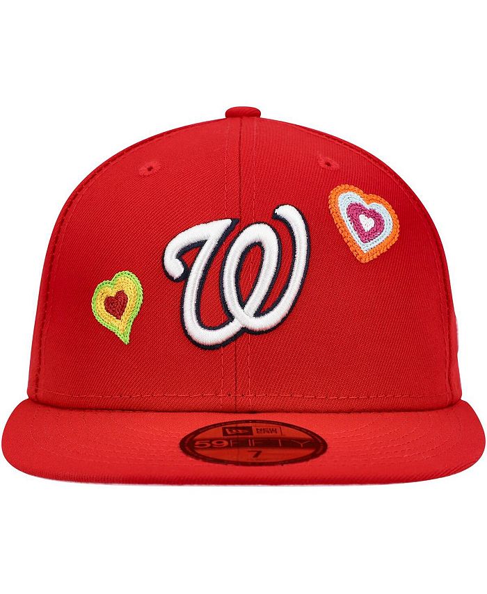 New Era Men's Red Washington Nationals Chain Stitch Heart 59FIFTY ...