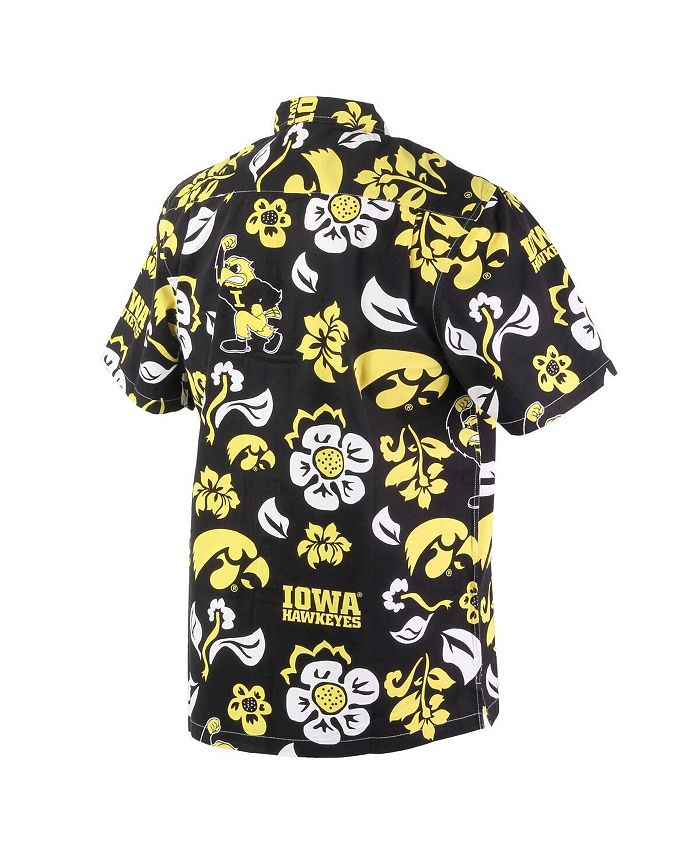 Wes & Willy Men's Black Iowa Hawkeyes Floral Button-Up Shirt - Macy's