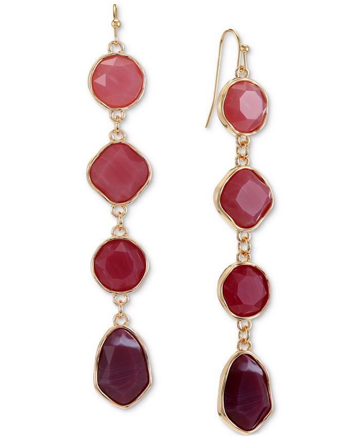 Style & Co Faceted Color Stone Linear Drop Earrings, Created for Macy's ...