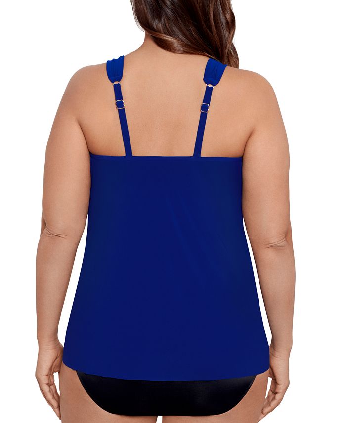 Miraclesuit Plus Size Draped Tankini Top & Bikini Bottoms - Macy's