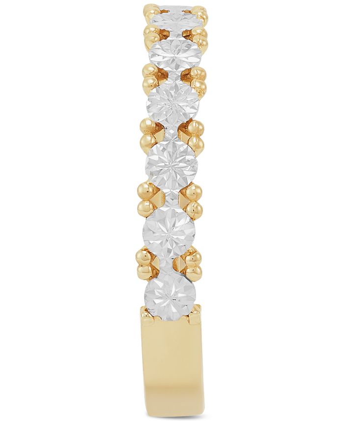 Italian Gold Floral Illusion Stack Ring in 10k Two-Tone Gold, Created ...