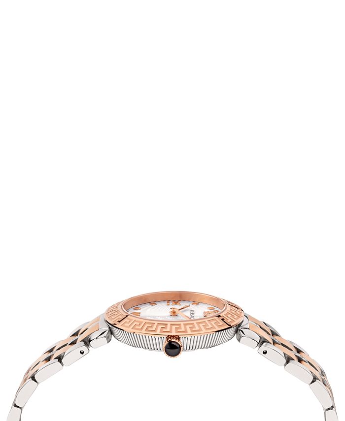 Versace Women's Swiss Greca Icon Two Tone Bracelet Watch 36mm - Macy's