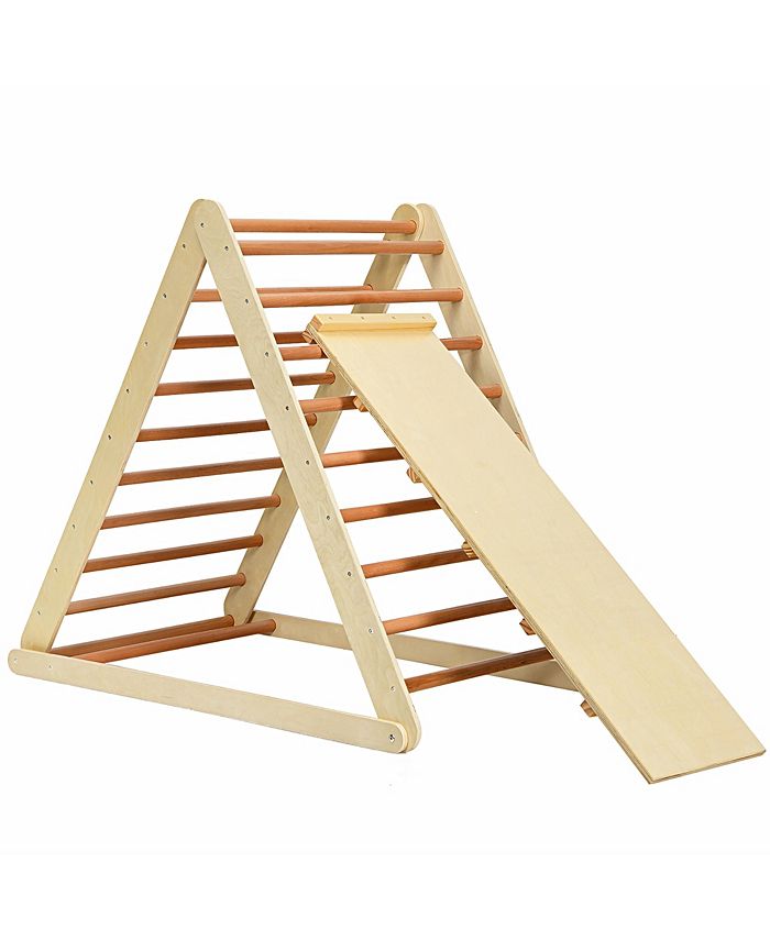 Costway Foldable Wooden Climbing Triangle Indoor Home Climber - Macy's