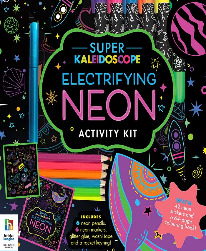 Kaleidoscope Super Electrifying Neon Activity Kit Space Themed Coloring ...