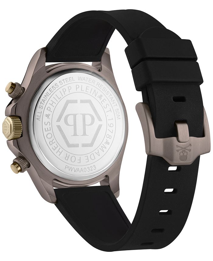Philipp Plein Men's Chronograph Nobile Racing Black Silicone Strap ...
