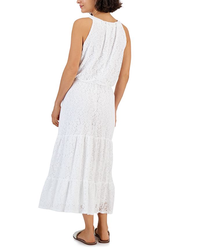 Robbie Bee Women's Lace Halter-Neck Maxi Dress - Macy's