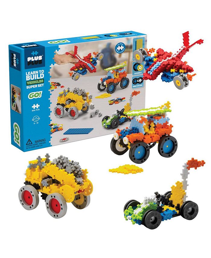 Plus-Plus Learn to Build Vehicles Super Set GO! - STEM Building Set - 820 Pieces - Macy's