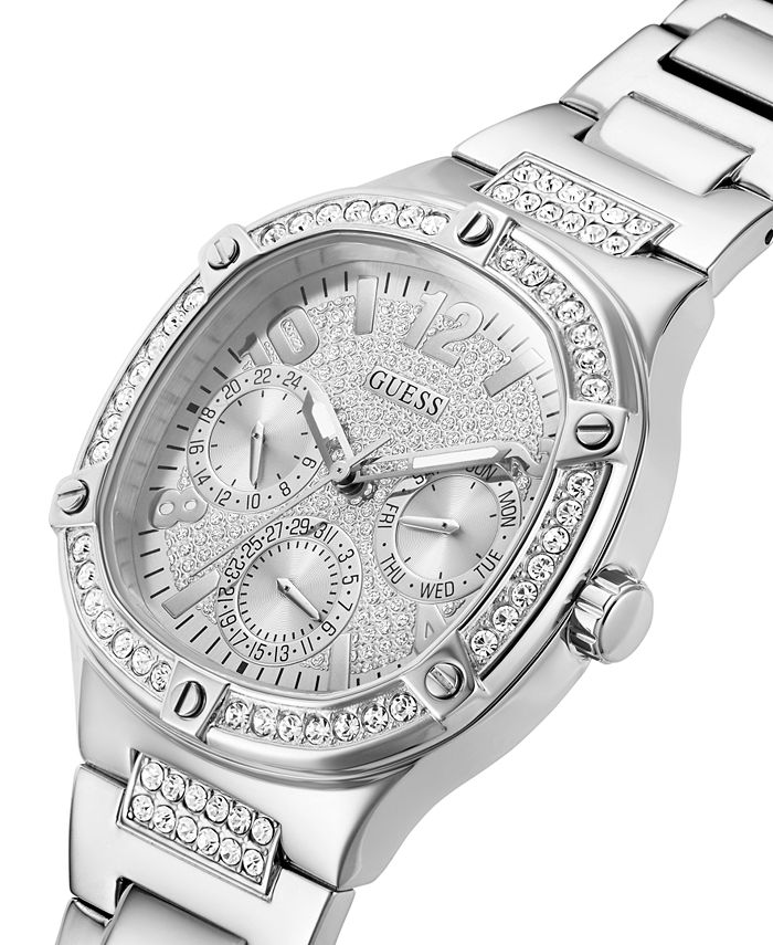 GUESS Women's Multifunction Silver-Tone Stainless Steel Watch 40mm - Macy's