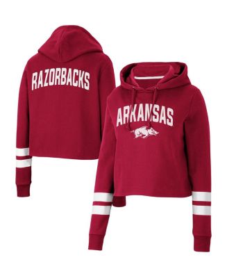 Women's Colosseum Cardinal Arkansas Razorbacks Throwback Stripe Cropped ...