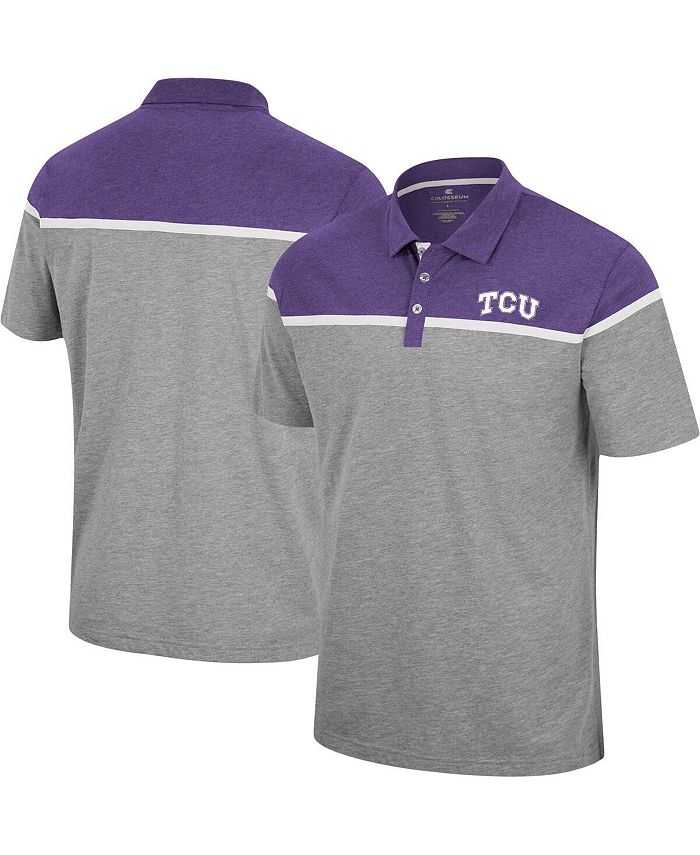 Colosseum Men's Heather Gray TCU Horned Frogs Chamberlain Polo Shirt ...