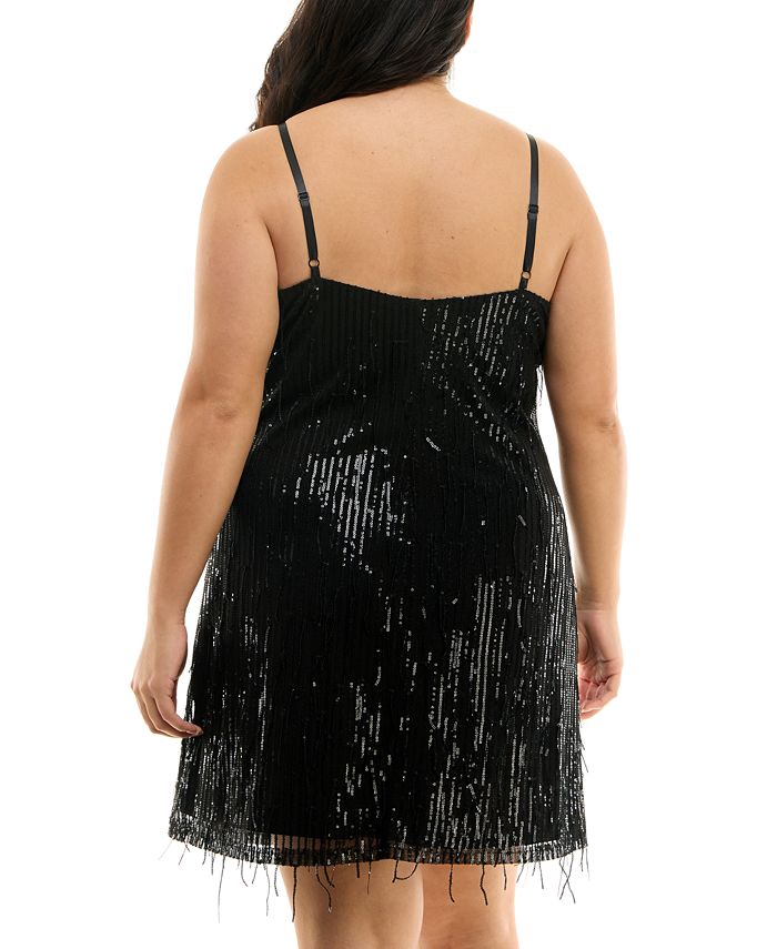 Speechless Trendy Plus Size Sequined Fringe Dress - Macy's
