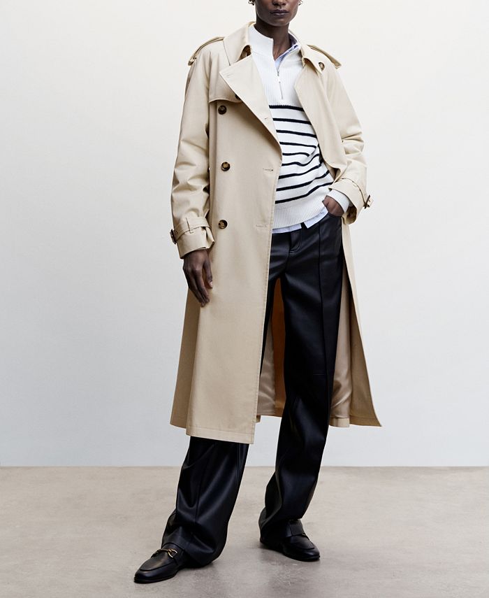 MANGO Women's Classic Cotton Trench Coat - Macy's
