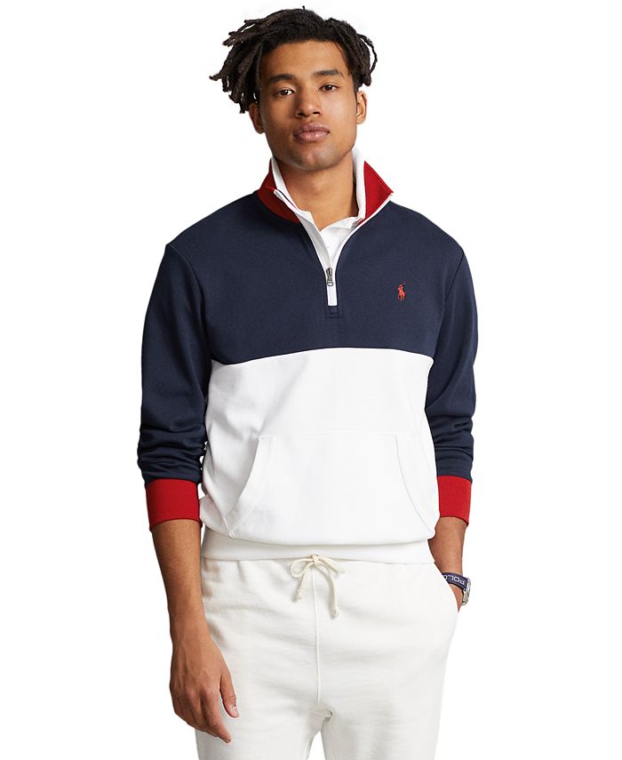 Polo Ralph Lauren Men's Cotton Interlock Quarter-Zip Sweatshirt - Macy's