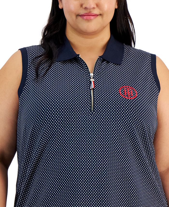 Tommy Hilfiger Plus Size Polka-Dot Polo Top - Macy's