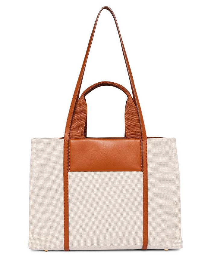 Anne Klein Medium Color Blocked Canvas Tote - Macy's