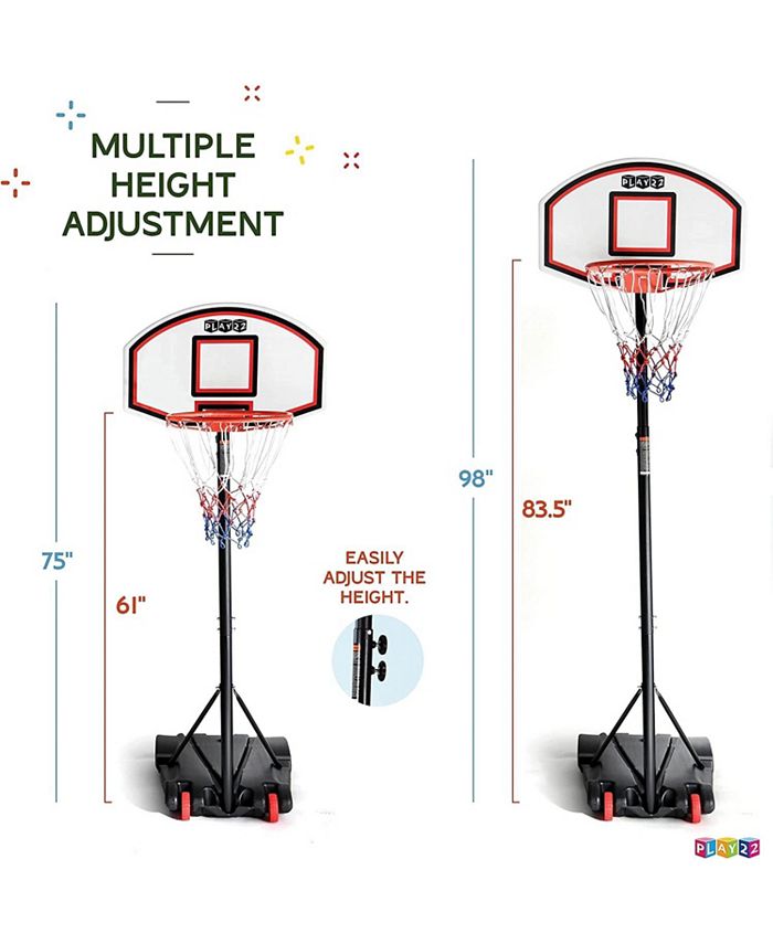 Play22usa Kids Adjustable Basketball Hoop Height 5 - 7 FT - Portable ...