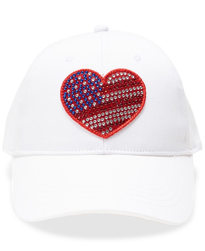 I.N.C. International Concepts Women's Cotton Rhinestone Heart Baseball ...
