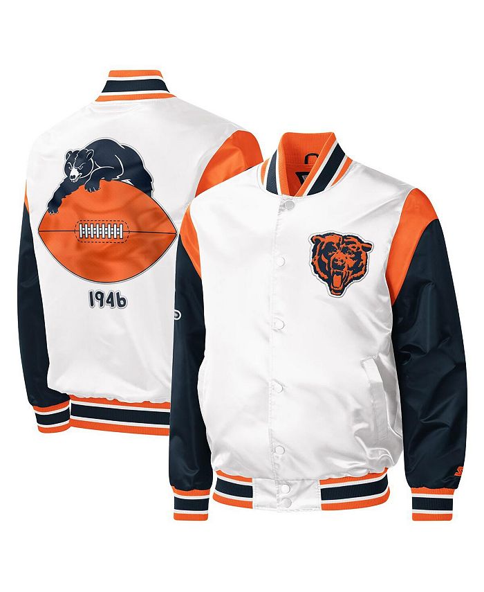 Starter Men's White Chicago Bears Throwback Warm Up Pitch Satin Full ...