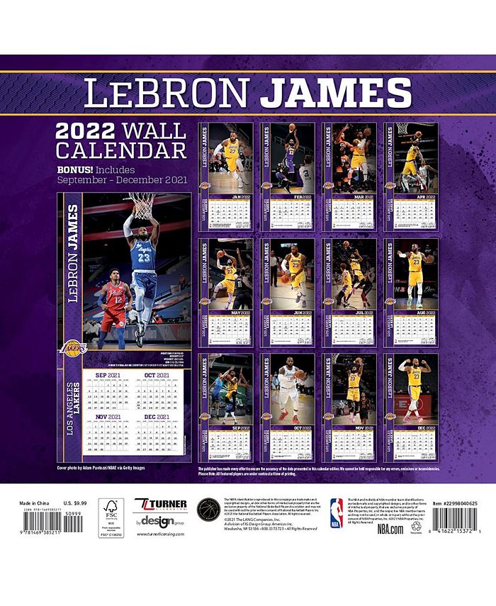 Turner Licensing LeBron James Los Angeles Lakers 2022 Mini Wall ...