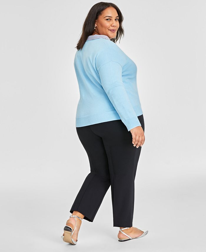 On 34th Plus Size Crewneck Sweater, Created for Macy's - Macy's