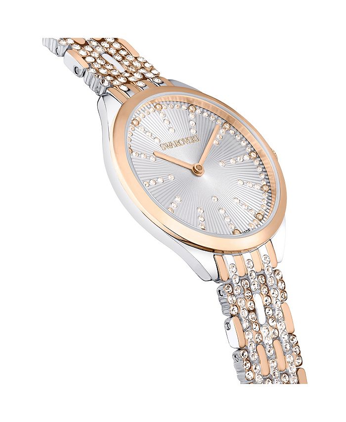 Swarovski Women's Quartz Attract Mixed Metal Watch, Swiss Made 30mm ...