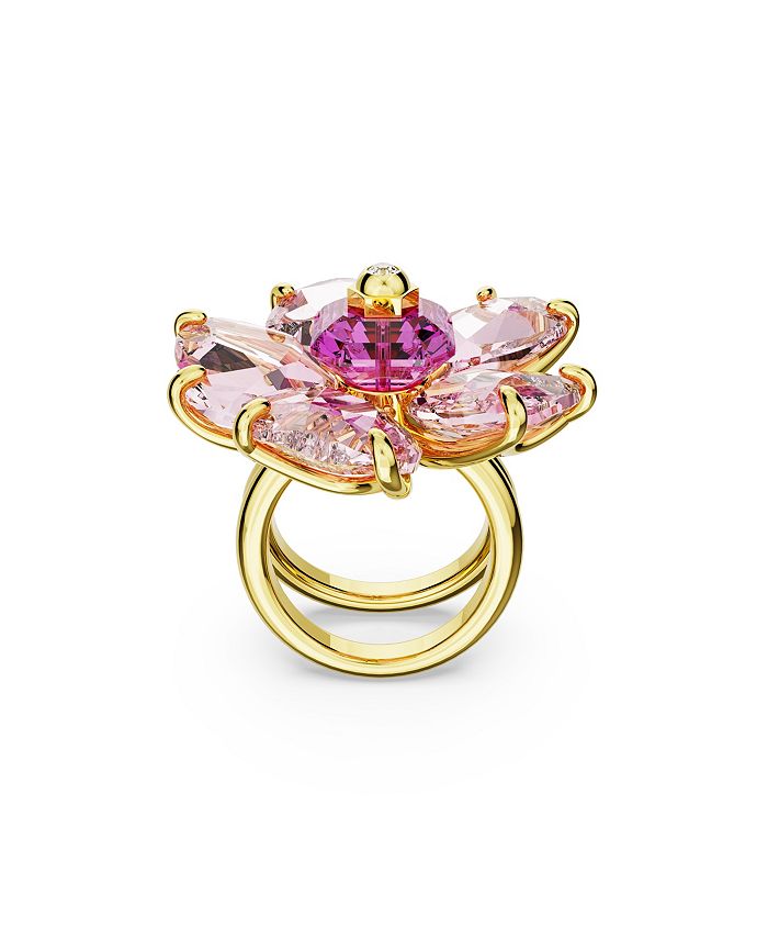 Swarovski Crystal Flower Pink Florere Cocktail Ring - Macy's