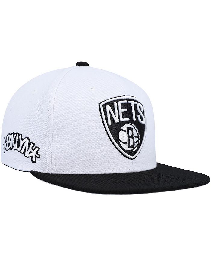 Mitchell & Ness Men's White, Black Brooklyn Nets Side Core 2.0 Snapback ...