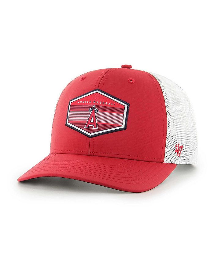 '47 Brand Men's Red, White Los Angeles Angels Burgess Trucker Snapback ...