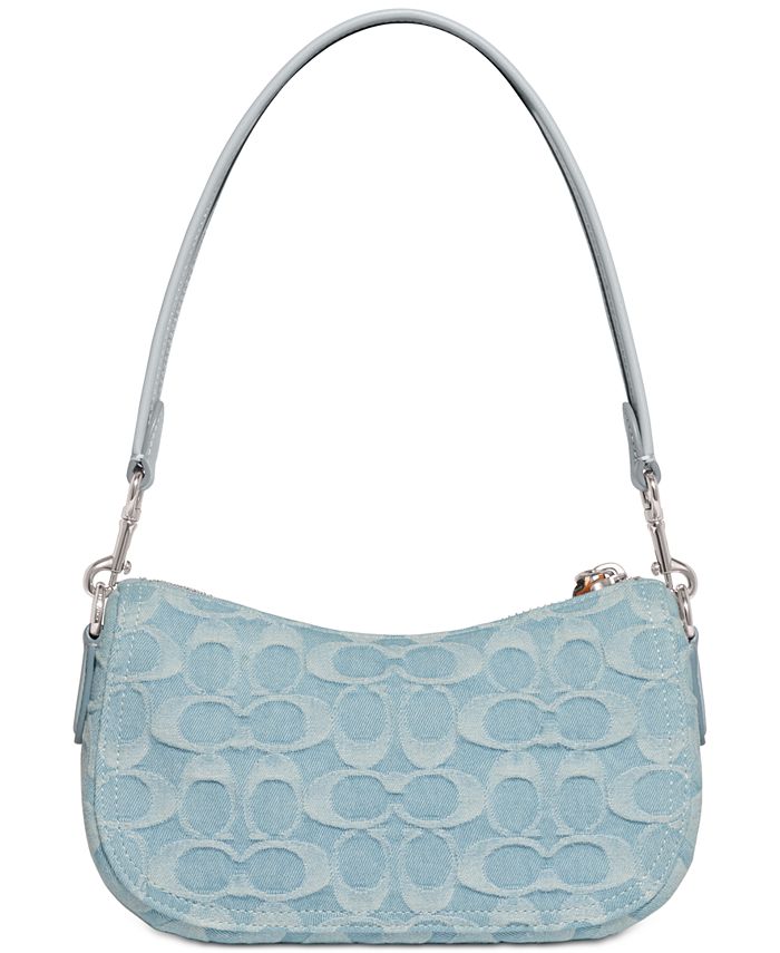 COACH Washed Denim Signature Mini Swinger 20 - Macy's