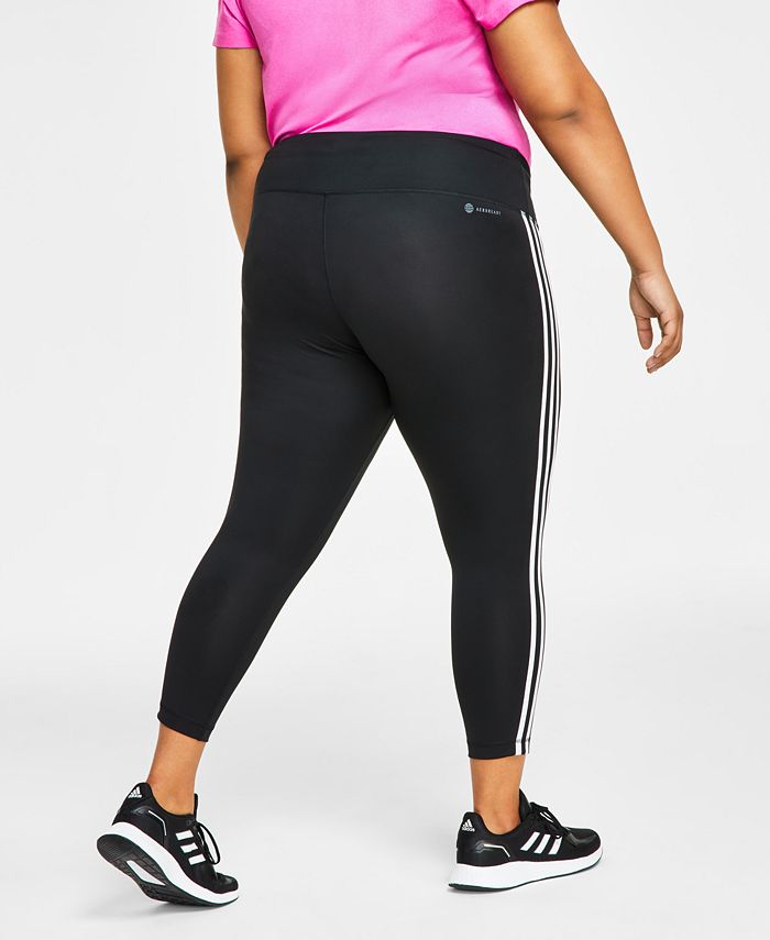 adidas Plus Size Train Essentials 3-Stripes High-Waisted 7/8 Leggings ...
