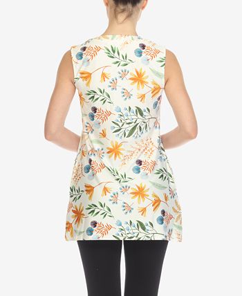 White Mark Women's Floral Sleeveless Tunic Top - Macy's