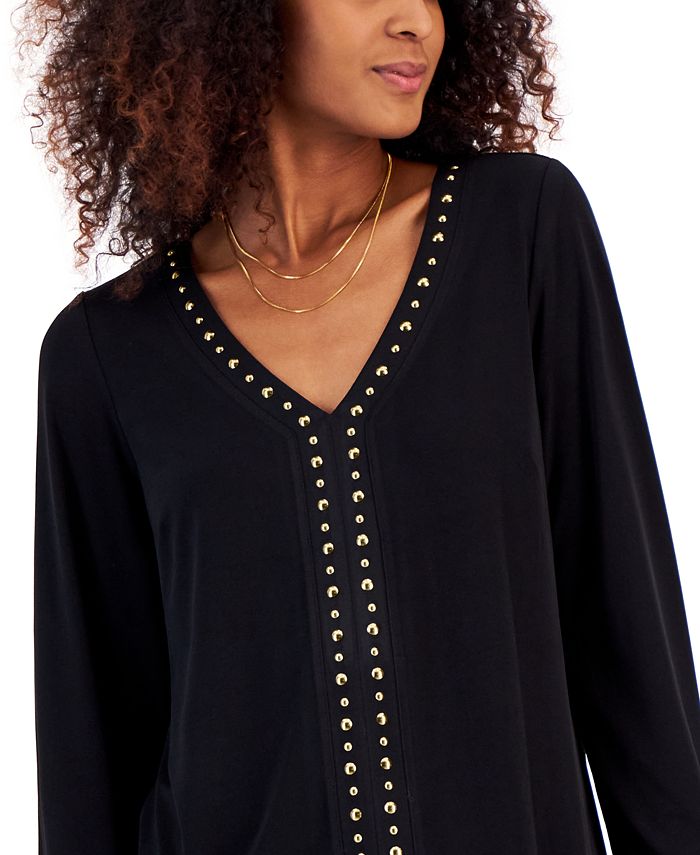 I.N.C. International Concepts Women's Studded Top, Created for Macy's ...