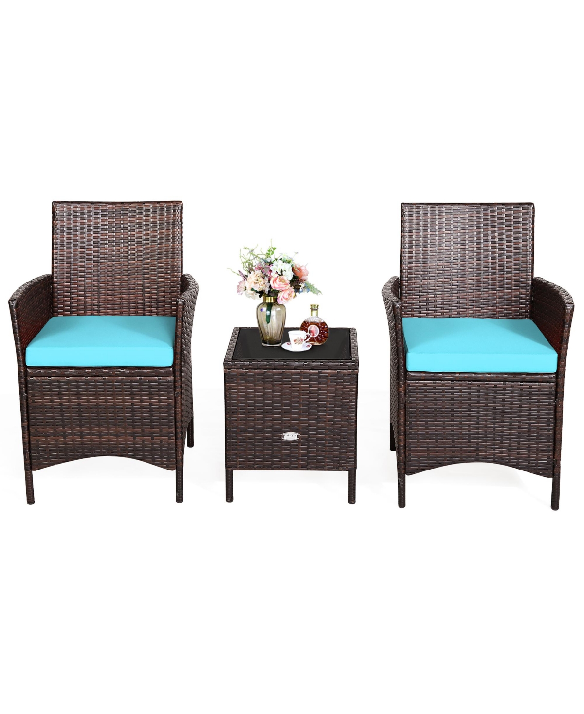 Click here for 3PCS Patio Rattan Furniture Set Cushioned Sofa Gla... prices