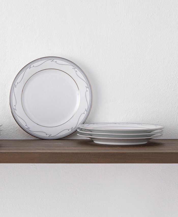 Noritake Satin Flourish 4 Piece Bread Butter/Appetizer Plates Set ...