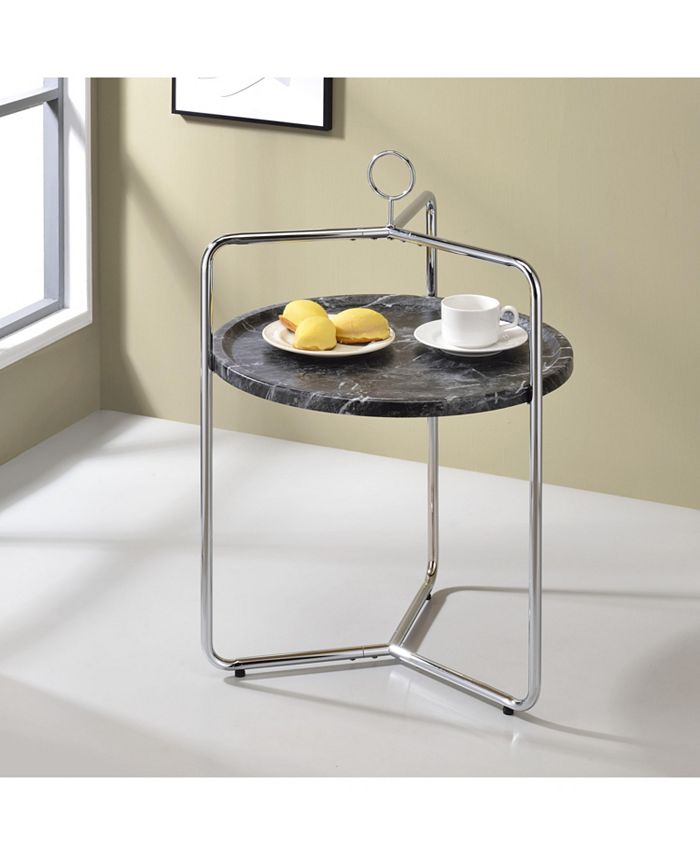 Furniture Steve Silver Miro 19" Laminate Metal Side Table - Macy's