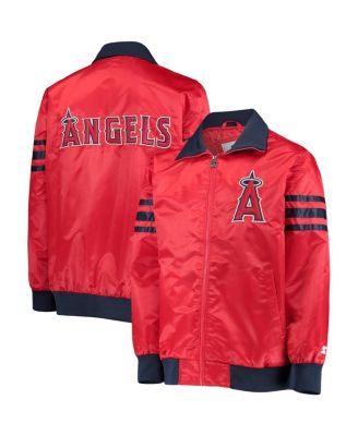 Men's Starter Red Los Angeles Angels The Captain II Full-Zip Varsity ...
