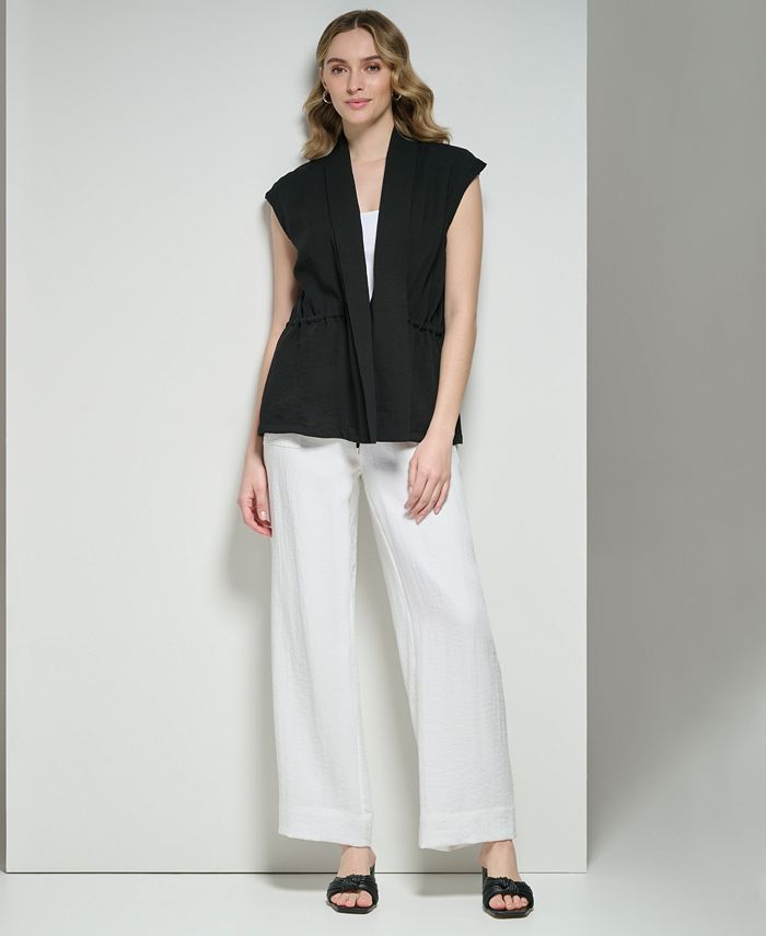 Calvin Klein Open Front Cap Sleeve Jacket - Macy's