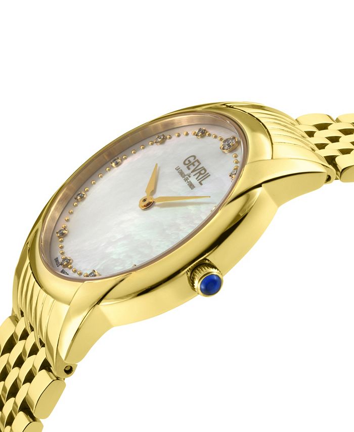 Gevril Women's Airolo Swiss Quartz Gold-Tone Stainless Steel Watch 36mm ...