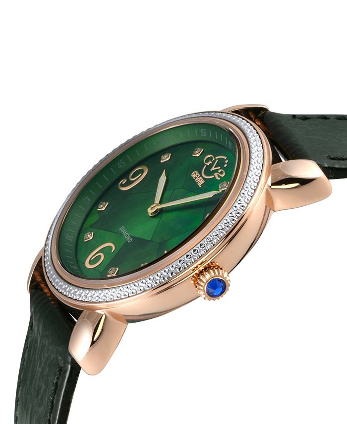 GV2 by Gevril Women's Ravenna Swiss Quartz Green Leather Watch 37mm ...