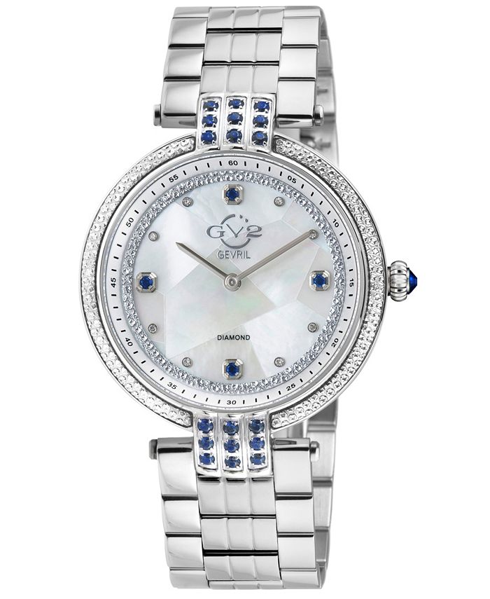 GV2 by Gevril Women's Matera Swiss Quartz Silver-Tone Stainless Steel ...