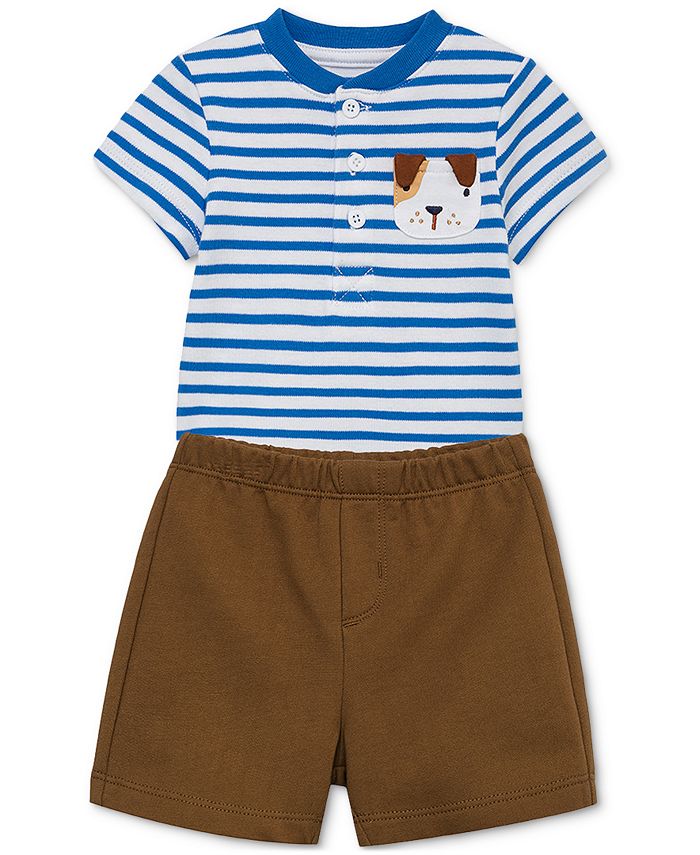Little Me Baby Boys Bodysuit and Shorts, 2 Piece Set - Macy's