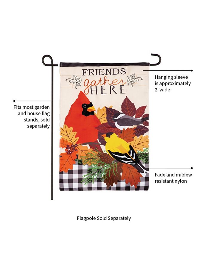 Evergreen Fall Songbirds Gather Garden Applique Flag - Macy's
