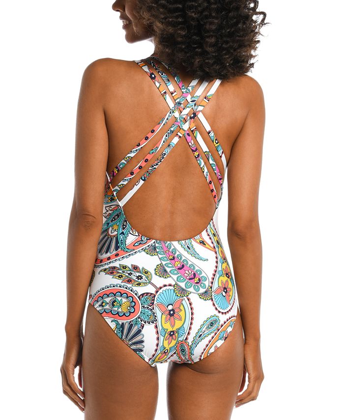 La Blanca Womens Pave The Way Multi Strap Cross Back One Piece