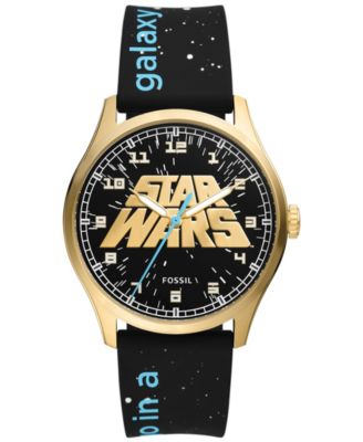Fossil Unisex Special Edition Star Wars Three-Hand Black Silicone Watch ...