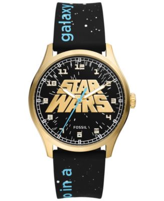 Fossil Unisex Special Edition Star Wars Three-Hand Black Silicone Watch ...