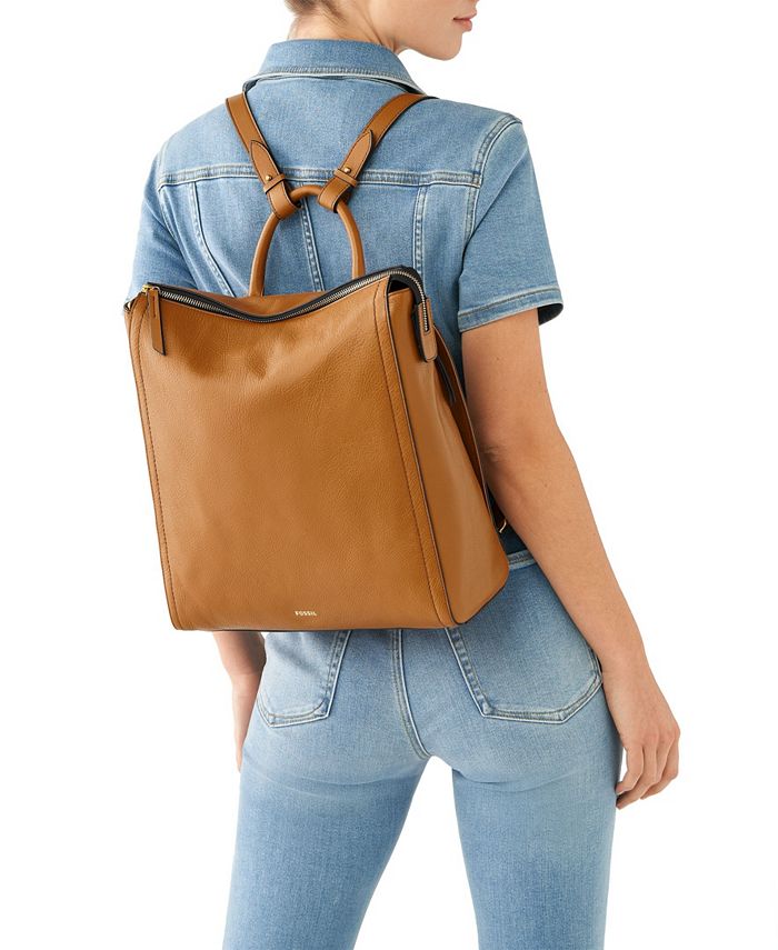 Fossil Women's Parker Leather Convertible Backpack - Macy's