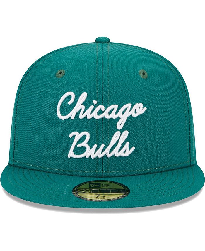 New Era Men's Augusta Green Chicago Bulls Script 59Fifty Fitted Hat ...